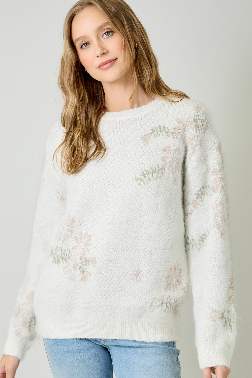 Soft Bloom Floral Sweater 61201 Mystree – Just Girls Boutique