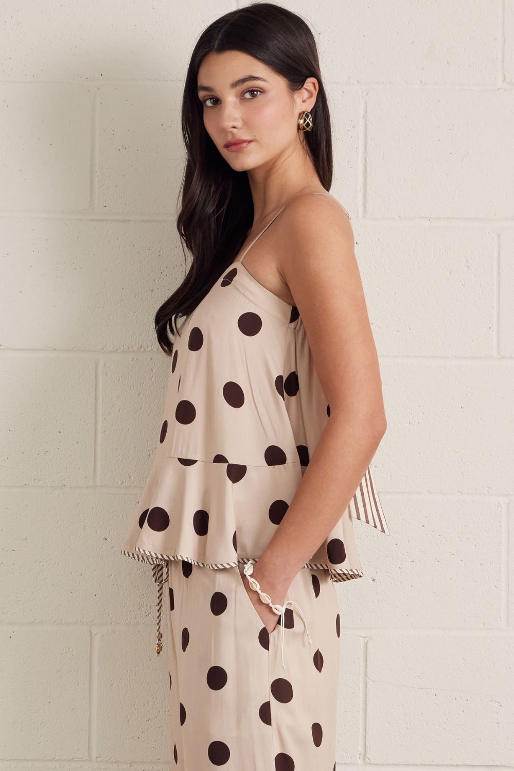 Spot On Polka Dot Peplum Tank T31394 Entro – Just Girls Boutique